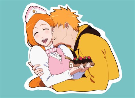 Inoue Orihime And Kurosaki Ichigo Bleach Drawn By Rozuberry Danbooru