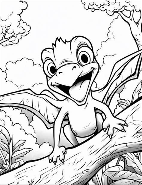 나무 가지 생성 Ai에 개구리를 인쇄하기 위한 아이들을 위한 색칠 페이지 프리미엄 사진