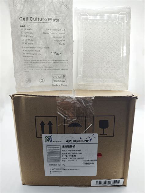 96孔tc平底细胞培养板，盒装灭菌 Amh03096p01（1个盒，50盒箱） 奥玛生物科技有限公司