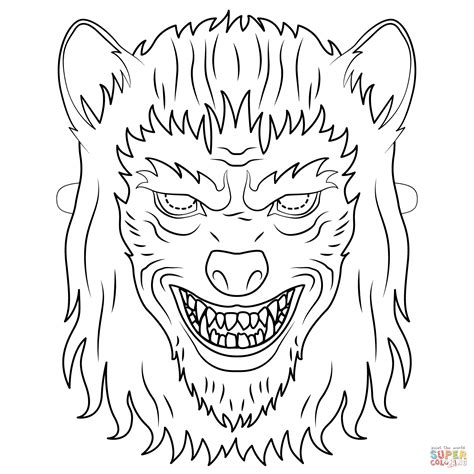 Werewolf Mask Coloring Page Free Printable Coloring Pages