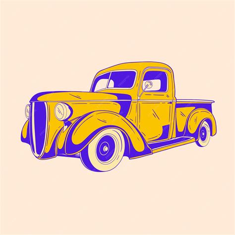Premium Vector Classic Retro Car Illustration Design 68