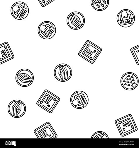 Product Caution Label Warning Seamless Pattern Vector Stock Vector