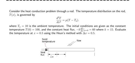 Consider The Heat Conduction Problem Through A Rod