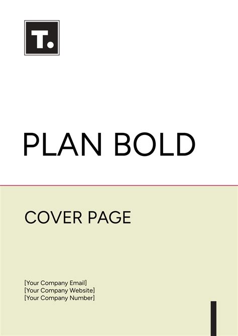 Plan Bold Cover Page Template Edit Online And Download Example