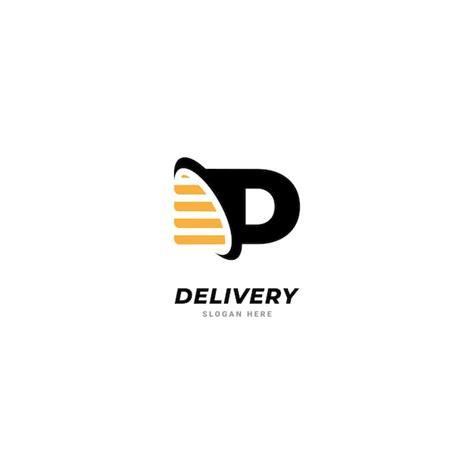 Plantilla vectorial de diseño de logotipo de entrega Vector Premium