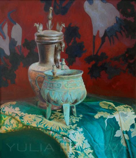 Купить картину Натюрморт с китайскими вазами Оргалит ДВП Масло автора