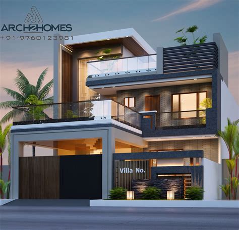Facade Villahomesmall Homebanglowfront Elevationexterior Design3d