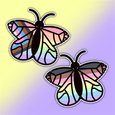 Pride Flag Butterfly Stickers Matte Stickers Lgbt Lgbtq Etsy