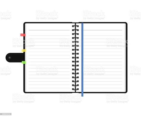 오픈 일기 또는 빈 페이지와 개인 주최자입니다 흰색 배경 일일 플래너에 고립 벡터입니다 0명에 대한 스톡 벡터 아트 및 기타 이미지 Istock