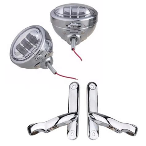 Motorcycle Chrome Passing Lamp With Housing Shell Harley Street Glide 4