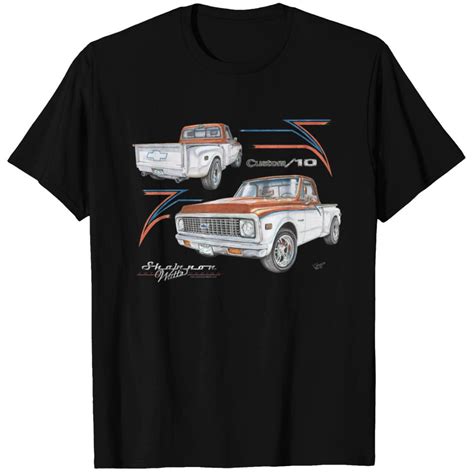 1972 Chevrolet C10 Stepside Pickup Truck T Shirt Id 12331063 By