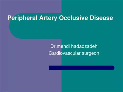 Ppt Peripheral Artery Occlusive Disease Powerpoint Presentation Free