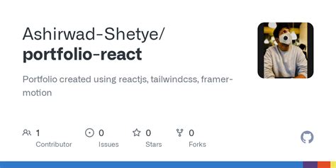 Github Ashirwad Shetye Portfolio React Portfolio Created Using