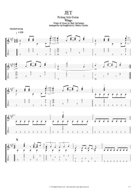 Jet Tab By Paul Mccartney And Wings Guitar Pro Picking Solo Guitar