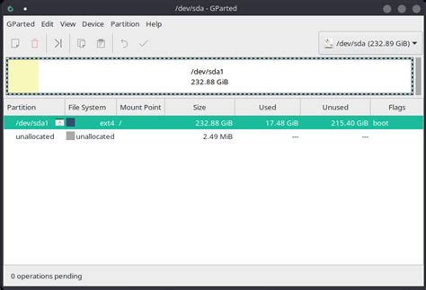 can t resize partition using gparted manjarolinux