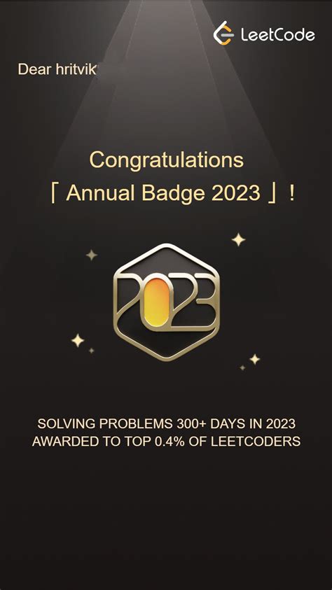 Hritvik Loharikar On Linkedin Leetcode Codingjourney Achievementunlocked