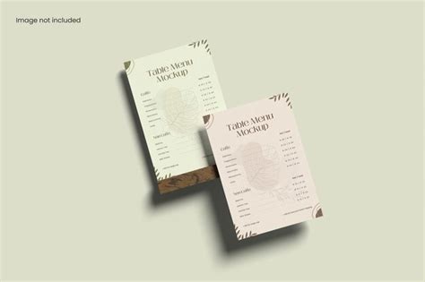 Premium Psd Clean Table Menu Mockup For Showcasing Your Design To Clients