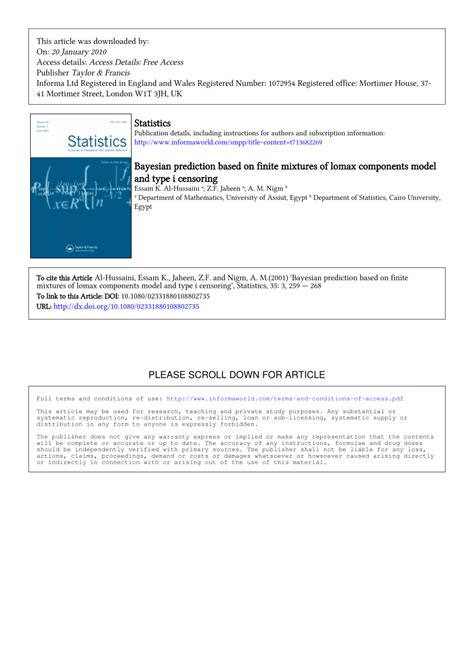 Pdf Bayesian Prediction Based On Finite Mixtures Of Lomax Components