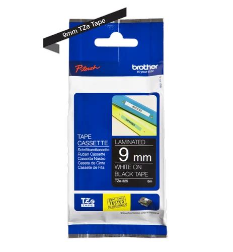 Genuine Brother Tze 325 Labelling Tape Cassette White On Black 9mm