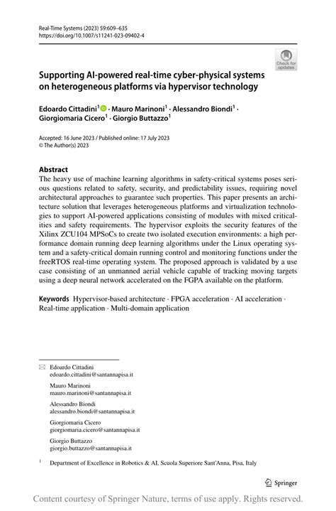 Pdf Supporting Ai Powered Real Time Cyber Physical Systems On Heterogeneous Platforms Via