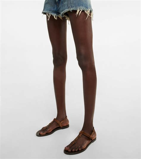 Saint Laurent Cassandra Suede Thong Sandals Saint Laurent