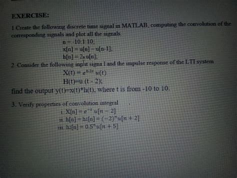 Solved Topic Convolution Of Lti Systems Software Used