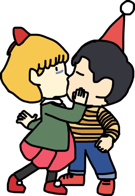 Ness And Paula Christmas Kiss By Darthvader867554333 On Deviantart