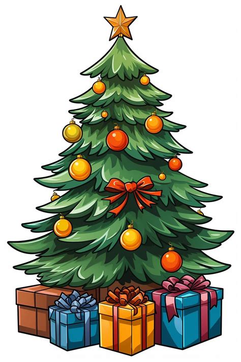 Desenho De Árvore De Natal Coloridos Para Baixar Grátis