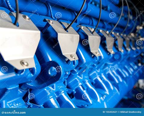 Engine Of Chp Unit Diesel And Gas Industrial Electric Generator Stock