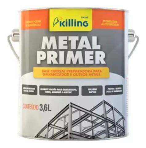 Fundo Galvanizado Branco Metal Primer 3 6 Litros Killing