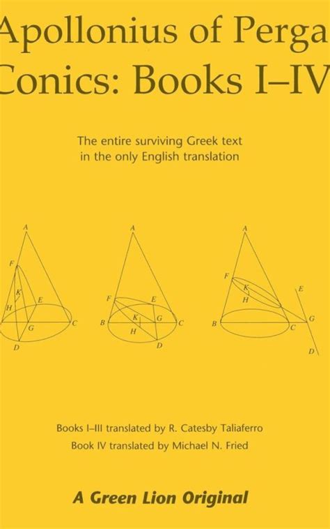 St Johns College Apollonius Of Perga Conics Books I Iv