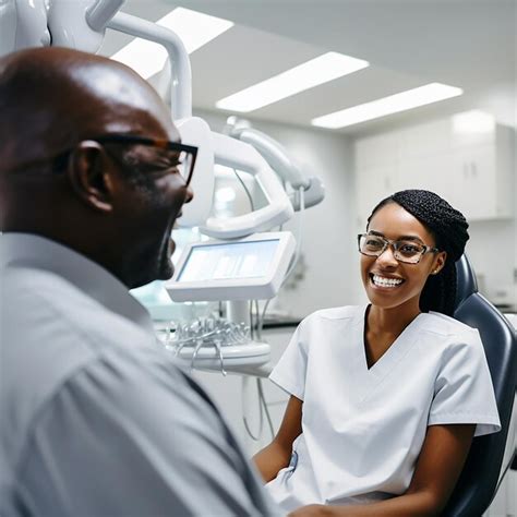 Premium Photo Dental Dialogue Smiling Dentist With Face Mask