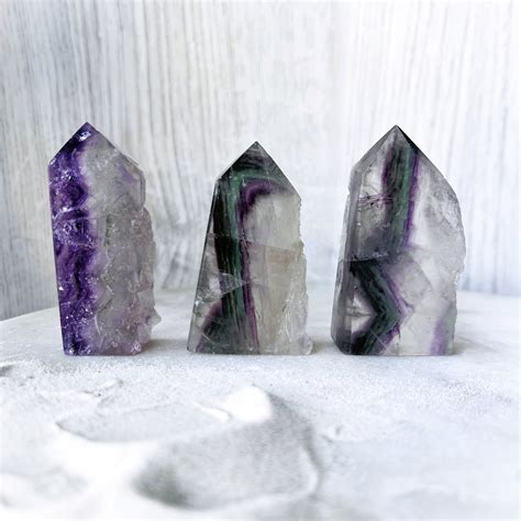 Rainbow Fluorite Semi Polished Tower Crystal Mission