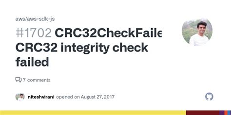 Crc32checkfailed Crc32 Integrity Check Failed · Issue 1702 · Awsaws
