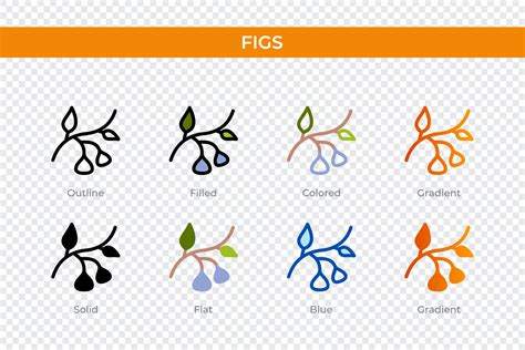 Figs Icon In Different Style Figs Vector Icons Designed In Outline Solid Colored Filled