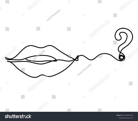 Woman Lips Question Mark Line Drawing Stock Illustration Shutterstock