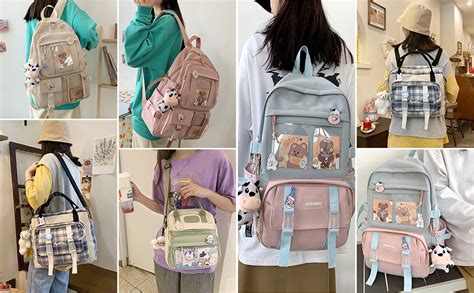 Aktudy Kawaii Backpack With Kawaii Pin And Cute