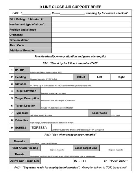 Printable 9 Line