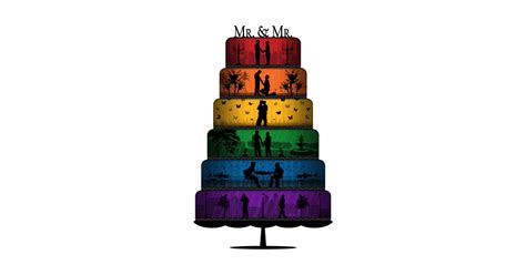 Gay Pride Wedding Cake With Rainbow Tiers Wedding Cake T Shirt
