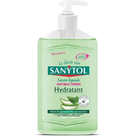 LOT DE 4 SANYTOL Savon liquide hydratant antibacterien Aloé vera et