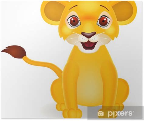 Poster Rolig Bebis Lejon Tecknad Pixers Se