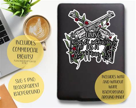 Trigger Warnings PNG SVG Spicy Romance Dark Romance Smut Stickers Bookish Kindle Stickers