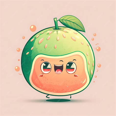 Premium Photo Cute Pomelo Digital Art Style Colorful Cartoon