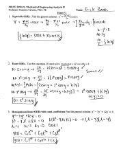 Mechanical Engineering Analysis ODEs And Solutions For Students