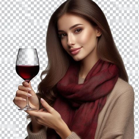 A Woman Holding A Glass Of Wine And A Wine Glass Premium Ai Generated