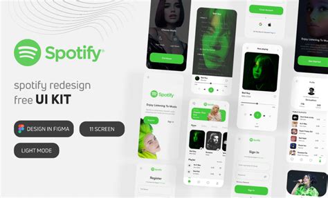 Spotify Redesign Ui Kit Free Ui Store Get All Free Ui Kits
