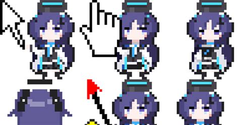 Pixel Art Mouse Cursor Bluearchive 早瀬ユウカブルアカマウスカーソル Pixiv