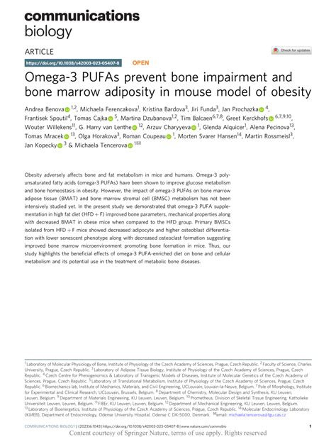 Pdf Omega 3 Pufas Prevent Bone Impairment And Bone Marrow Adiposity