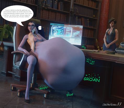 Rule 34 2girls 3d Belly Big Belly Blue Skin Breasts Brown Hair Chair