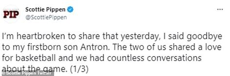 Scottie Pippens Eldest Son Antron Dies Daily Mail Online